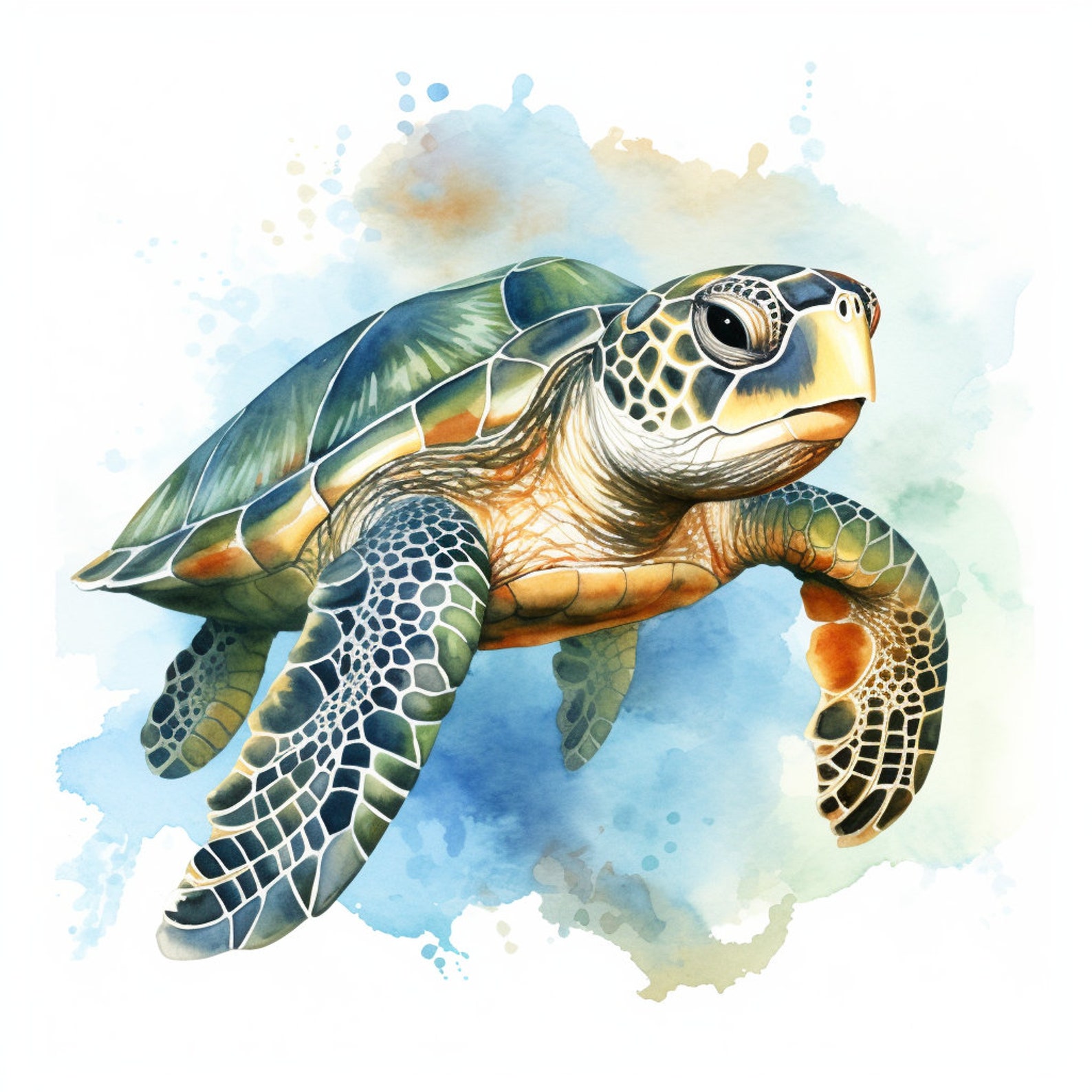 Sea Turtle Clipart Bundle, High-quality JPG, Craft Art, Card Making ...