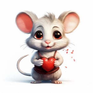 12 Heart Mouse Clipart Bundle, High-quality JPG, Craft Art, Card Making ...