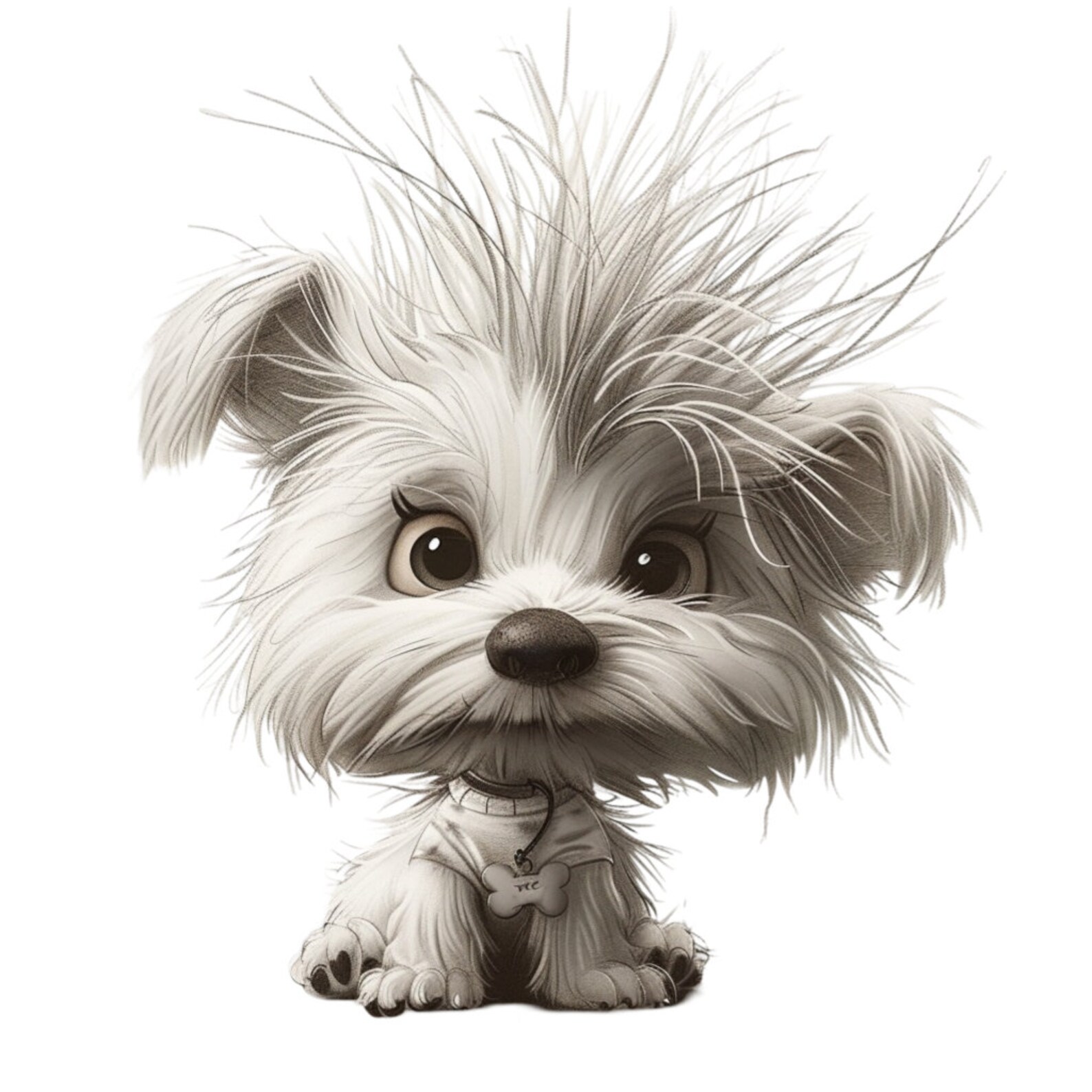 16 Crazy Wild Hair Dog Clipart Bundle, 16 High-quality JPG, Craft Art ...