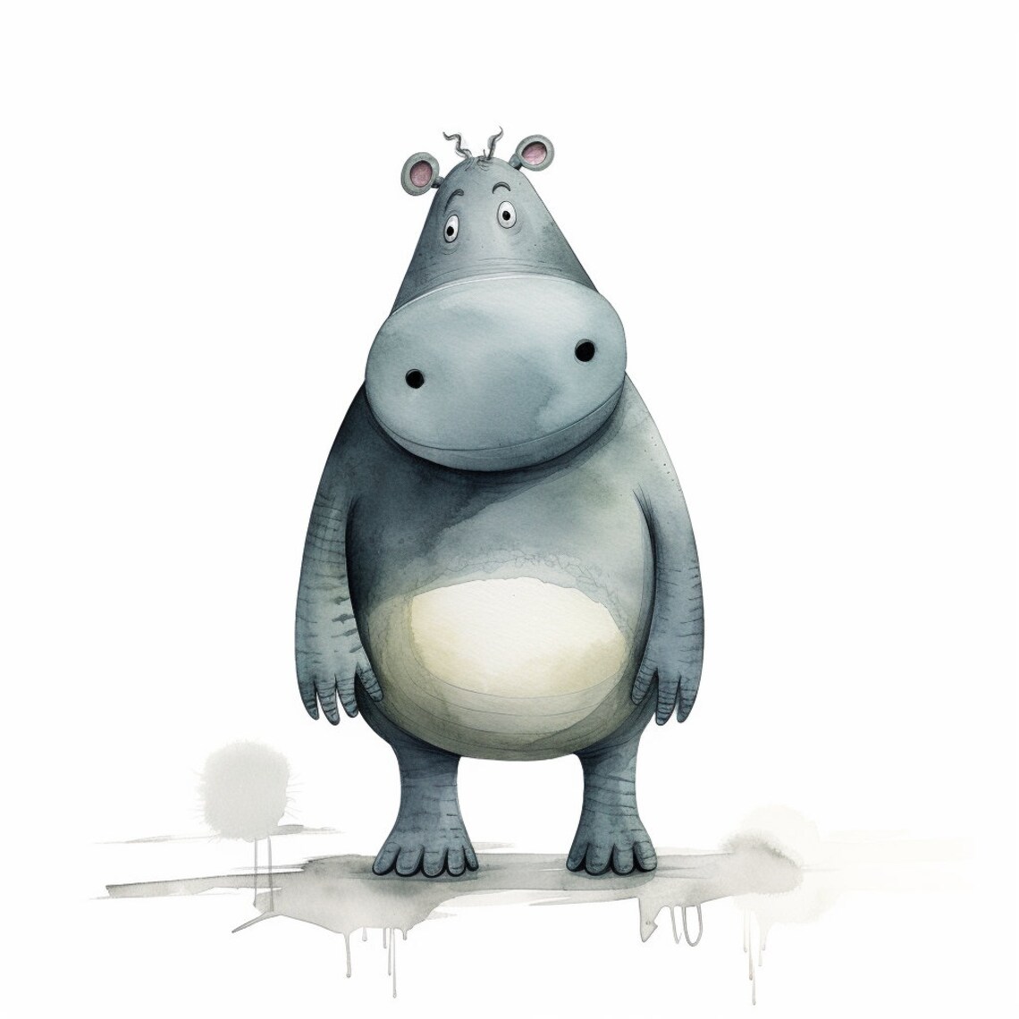 14 Cute Funny Hippos Clipart Bundle, High-quality JPG, Card Making ...