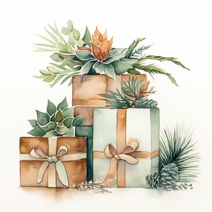 13 Boho Wrapped Presents Gift Clipart Bundle, High-quality JPG, Nursery ...