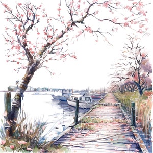 Spring Harbor Boats Clipart Bundle, 16 High-quality JPG, Craft Art ...