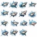 Shark in Water Clipart Bundle, High-quality JPG, Craft Art, Card Making ...