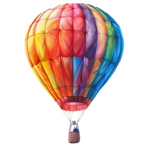 Rainbow Hot Air Balloon Clipart Bundle, 16 High-quality JPG, Craft Art ...