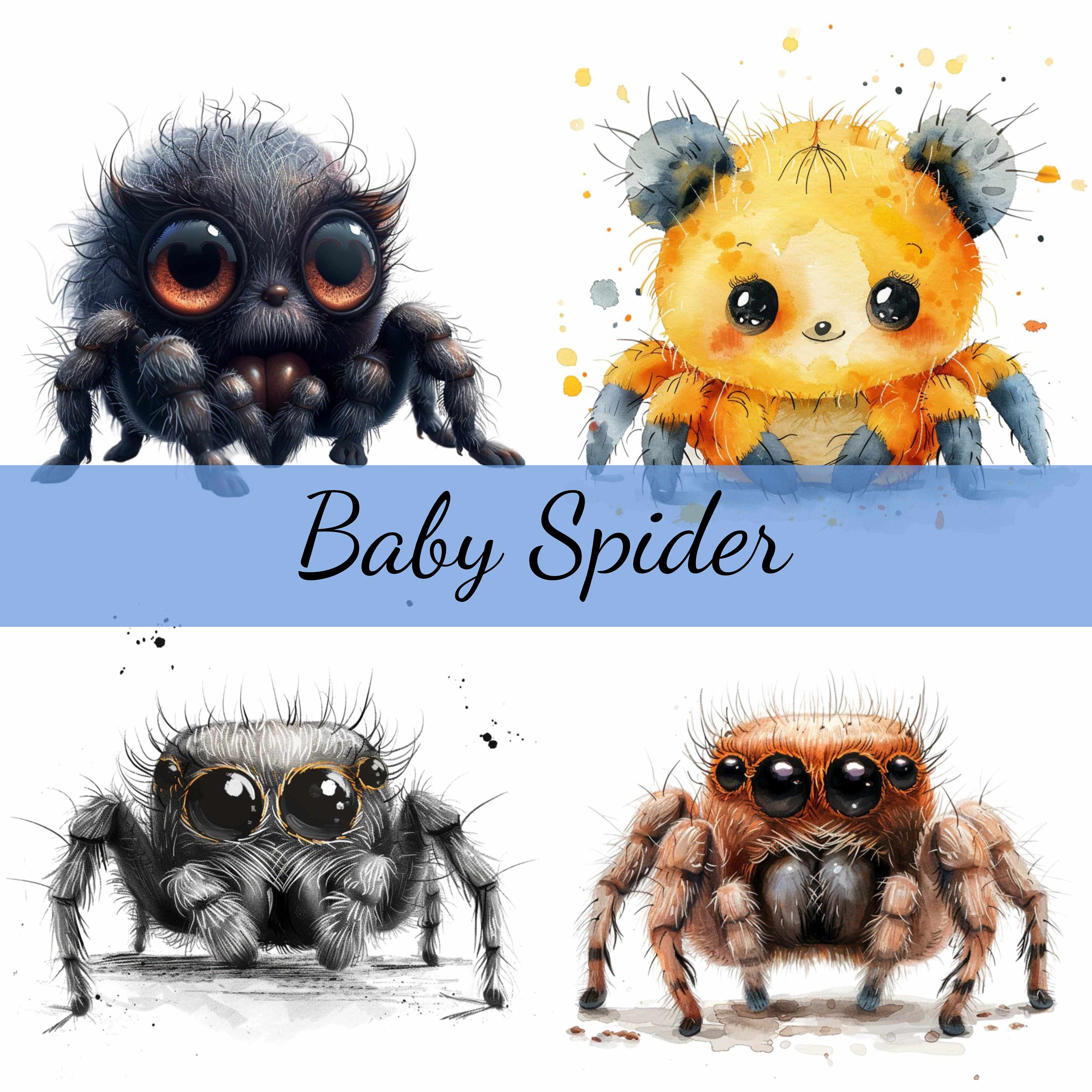 Baby Spider Clipart Bundle, 15 High-quality JPG, Craft Art, Card Making ...