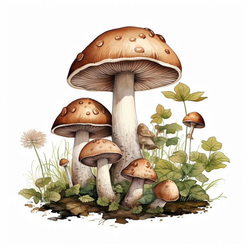 Mushroom Bunch Clipart Bundle, High-quality JPG, Craft Art, Card Making ...
