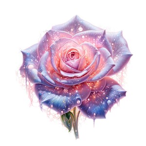 Singe Cosmic Rose Flower Clipart Bundle, High-quality JPG, Craft Art ...