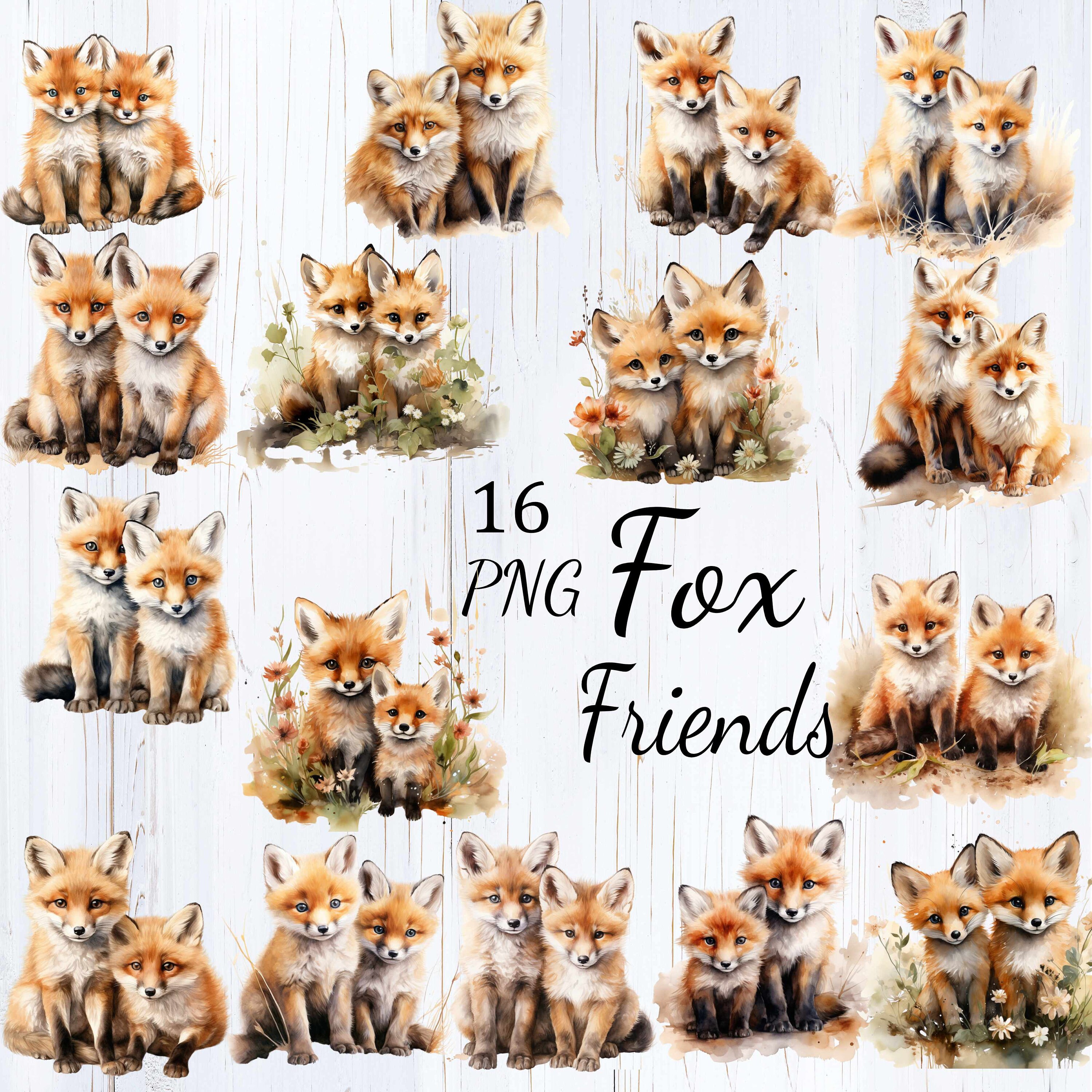 16 Cute Fox Friends Clipart Bundle High-quality PNG Nursery - Etsy