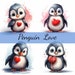 14 Valentine Penguin Clipart Bundle, High-quality JPG, Craft Art, Card ...