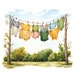 Clothesline Clothes Clipart Bundle, High-quality JPG, Craft Art, Card ...
