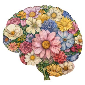 Floral Brain Flowers Clipart Bundle, 12 High-quality JPG, Craft Art ...