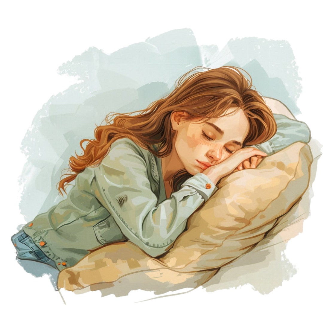 Woman Resting Sleeping Clipart Bundle, 16 High-quality JPG, Craft Art ...