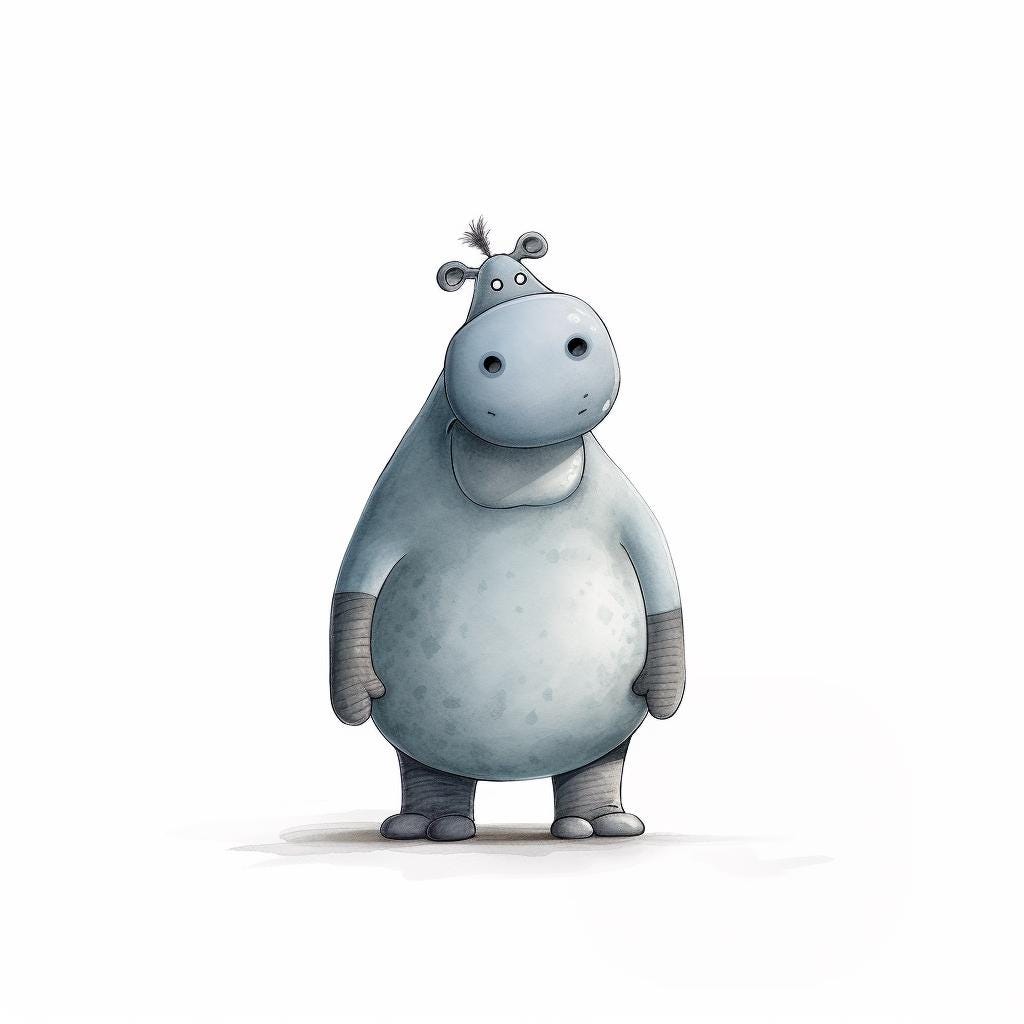 14 Cute Funny Hippos Clipart Bundle, High-quality JPG, Card Making ...
