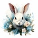 Easter Bunny Pastel Flower Clipart Bundle, High-quality JPG, Craft Art ...