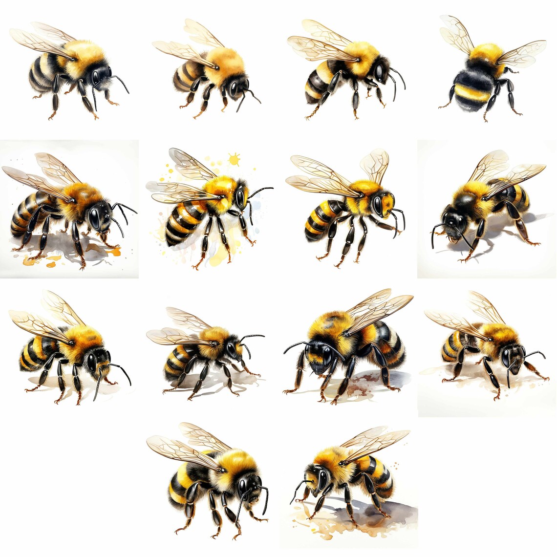 Bumblebee Bee Clipart Bundle, High-quality JPG, Craft Art, Card Making ...