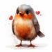 16 Valentine Robin Bird Clipart Bundle, High-quality JPG, Craft Art ...