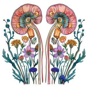 16 Floral Kidney Flower Clipart Bundle, 16 High-quality JPG, Craft Art ...