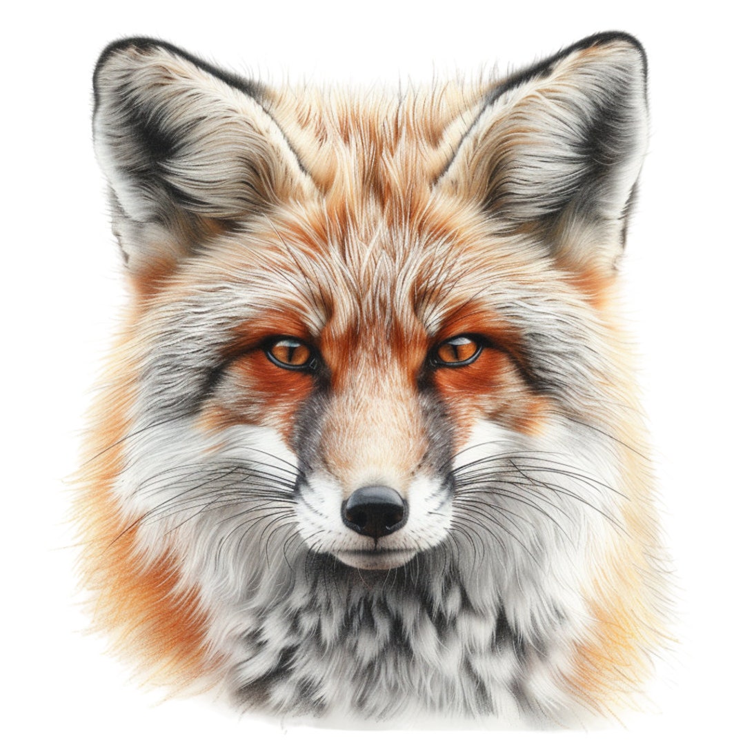 Serious Fox Head Clipart Bundle, 15 High-quality JPG, Craft Art, Card ...