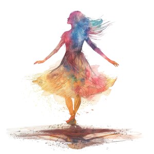 16 Abstract Woman Dancing Dancer Clipart Bundle, 16 High-quality JPG ...
