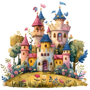 Fairy Tale Castle Flower Gardens Clipart Bundle, 16 High-quality JPG ...