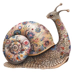 Snail Folk Art Clipart Bundle, 16 High-quality JPG, Craft Art, Card ...
