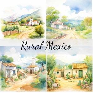 16 Rural Mexico Pueble Clipart Bundle, High-quality JPG, Craft Art ...