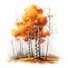 Fall Autumn Birch Trees Clipart Bundle, High-quality JPG, Craft Art ...