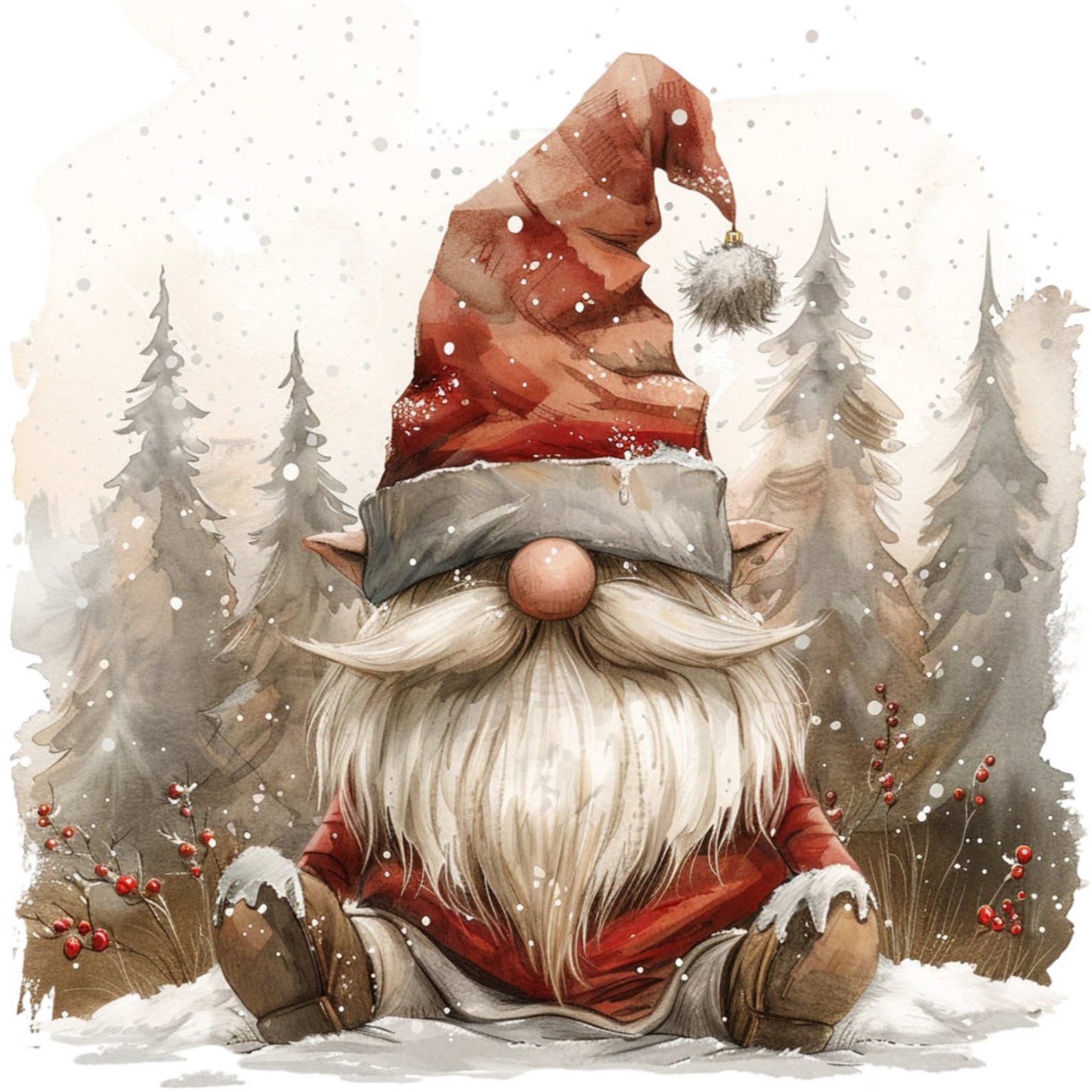 16 Winter Christmas Gnome Clipart Bundle, 16 High-quality JPG, Craft ...