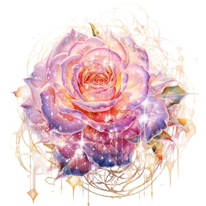 Singe Cosmic Rose Flower Clipart Bundle, High-quality JPG, Craft Art ...