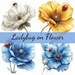 Ladybug on Flowers Clipart Bundle, 16 High-quality JPG, Craft Art, Card ...