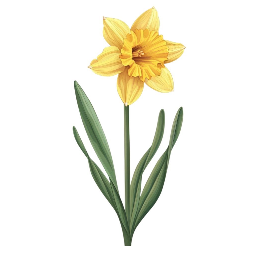 Single Daffodil Flower Clipart Bundle, 16 High-quality JPG, Craft Art ...