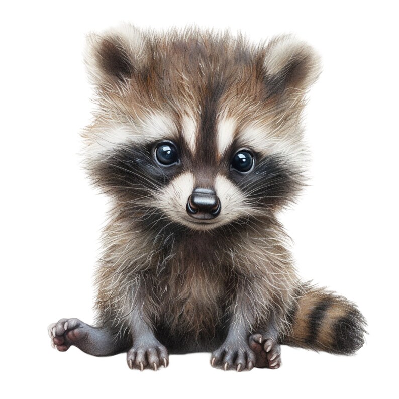 16 Cute Baby Raccoon Clipart Bundle, 16 High-quality JPG, Craft Art ...