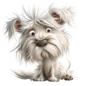 16 Crazy Wild Hair Dog Clipart Bundle, 16 High-quality JPG, Craft Art ...