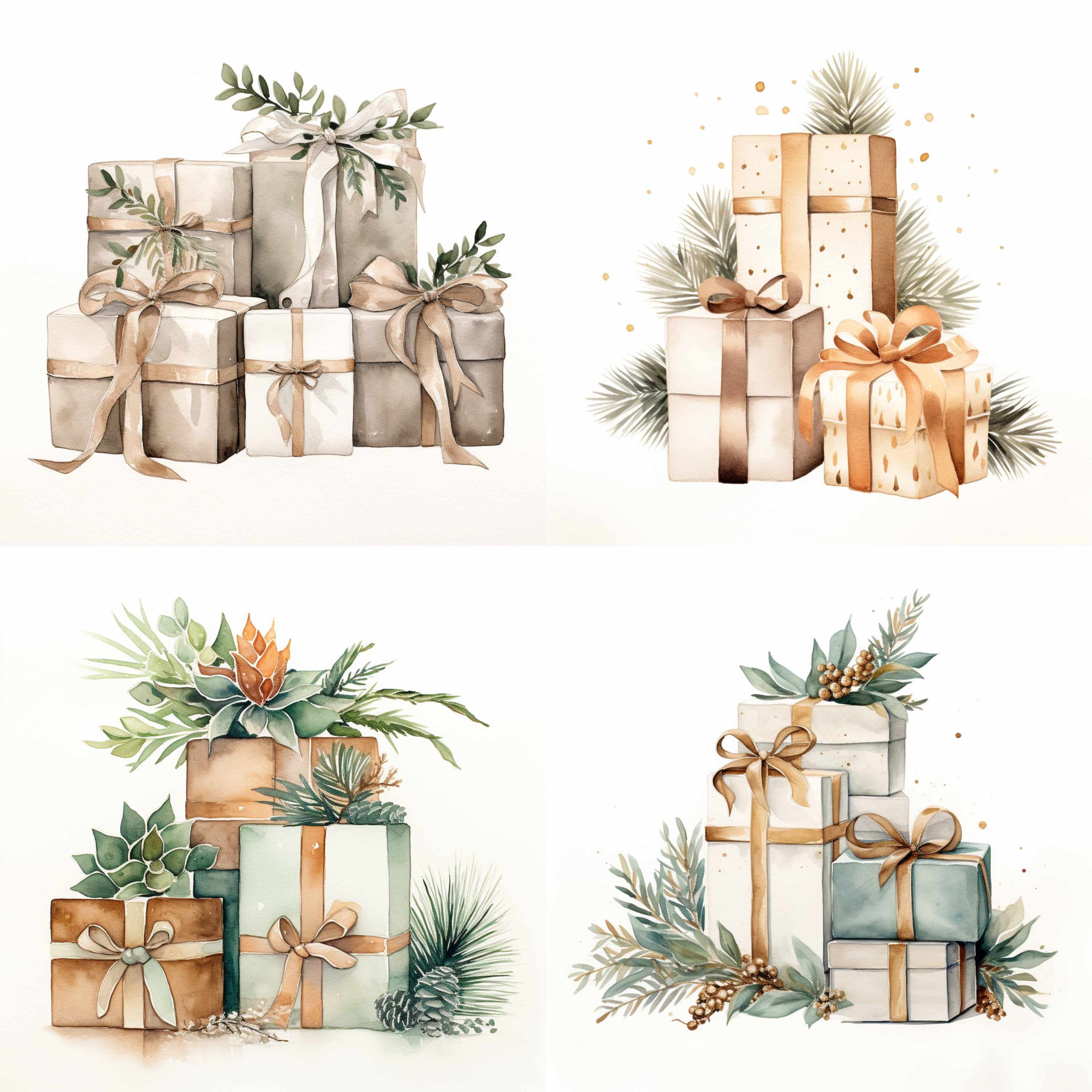 13 Boho Wrapped Presents Gift Clipart Bundle High-quality - Etsy