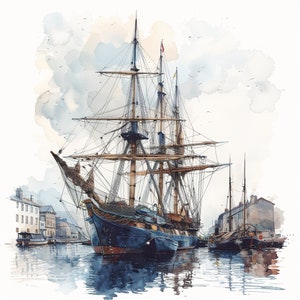 Victorian Harbor Clipart Bundle, 16 High-quality JPG, Craft Art, Card ...