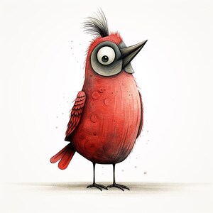14 Silly Funny Cardinal Bird Clipart Bundle, JPG, Card Making, Clip Art ...