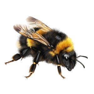 Big Fluffy Bee Clipart Bundle 12 Transparent PNG Download, Card Making ...