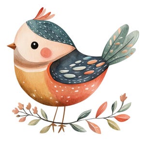 16 Birds Sweet Boho Illustrated Clipart Bundle, Transparent PNG ...