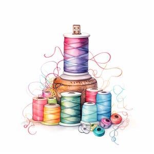 14 Sewing Notions Clipart Bundle, High-quality JPG, Craft Art, Card ...