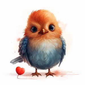 16 Valentine Robin Bird Clipart Bundle, High-quality JPG, Craft Art ...