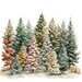 16 Winter Pines Christmas Trees Clipart Bundle, 16 High-quality JPG ...