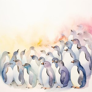 14 Cute Penguin Groups Family Clipart Bundle, High-quality JPG, Card ...