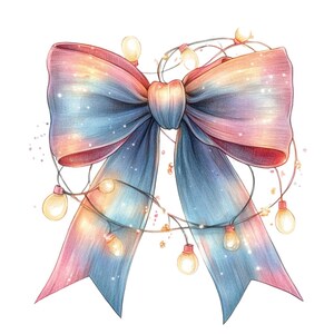 Pastel Glitter Lights Bow 2 Clipart Bundle, 12 Transparent PNG Download ...