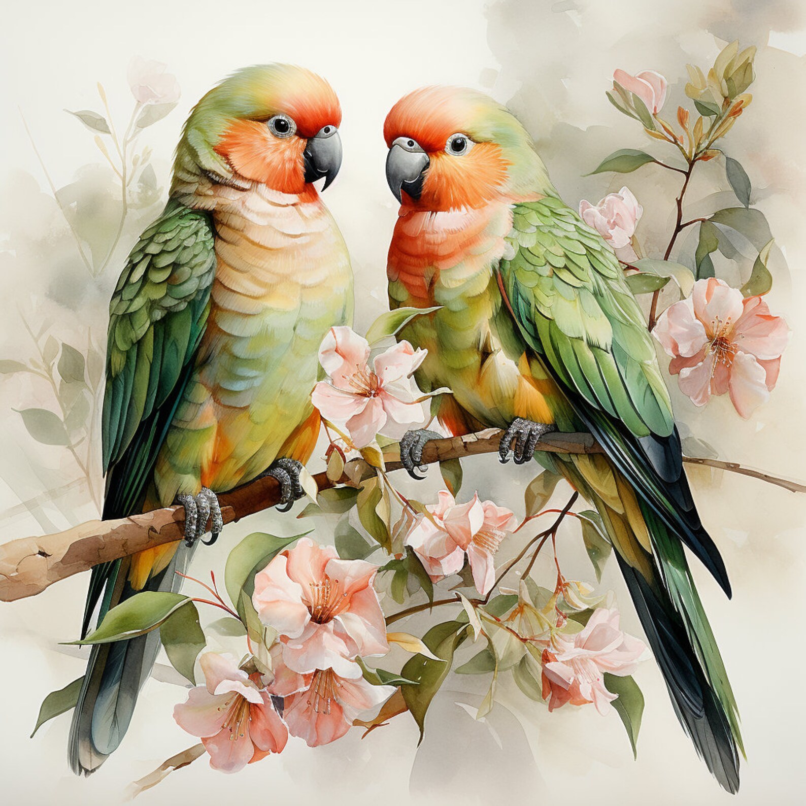 15 Parrot Bird Friends Clipart Bundle, High-quality JPG, Nursery Art ...