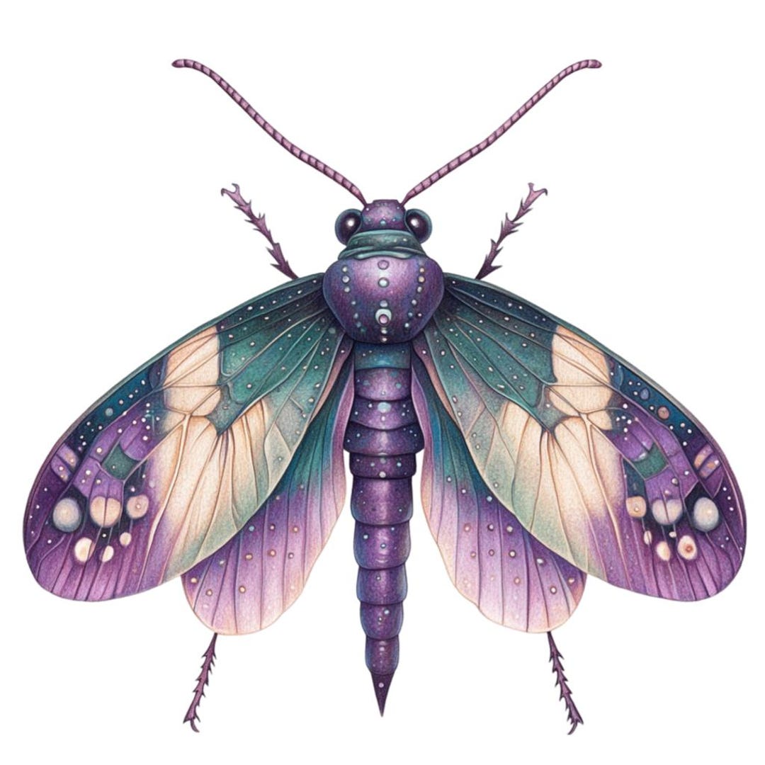 Purple Teal Blue Insect Clipart Bundle, 15 High-quality JPG, Craft Art ...