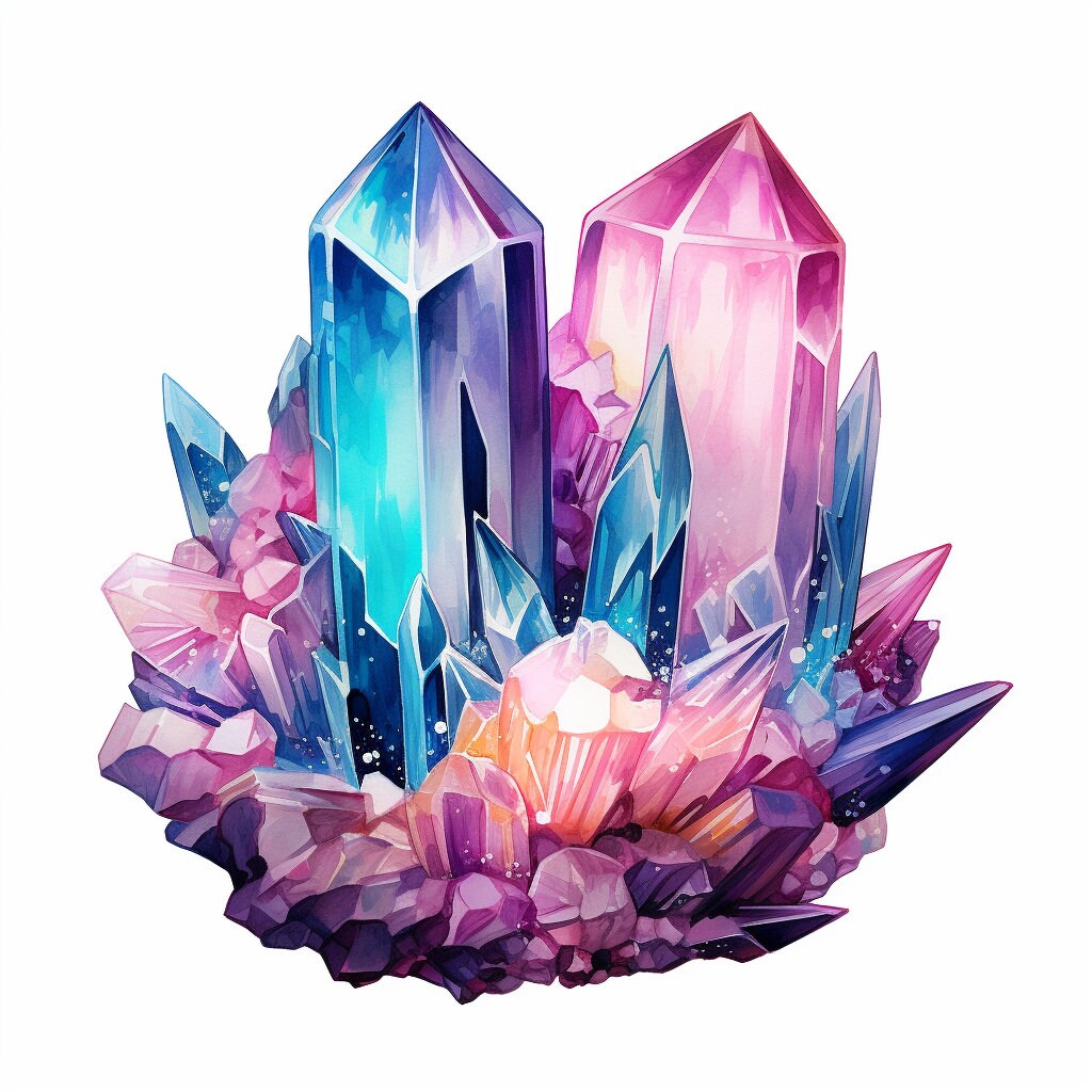 Cosmic Crystals Clipart Bundle, High-quality JPG, Craft Art, Card ...