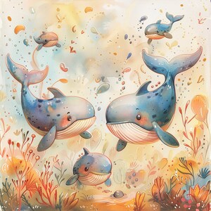 16 Whale Party Clipart Bundle, 16 High-quality JPG, Craft Art, Card ...