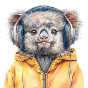 Animals With Headphones Clipart Bundle, 16 High-quality JPG, Craft Art ...