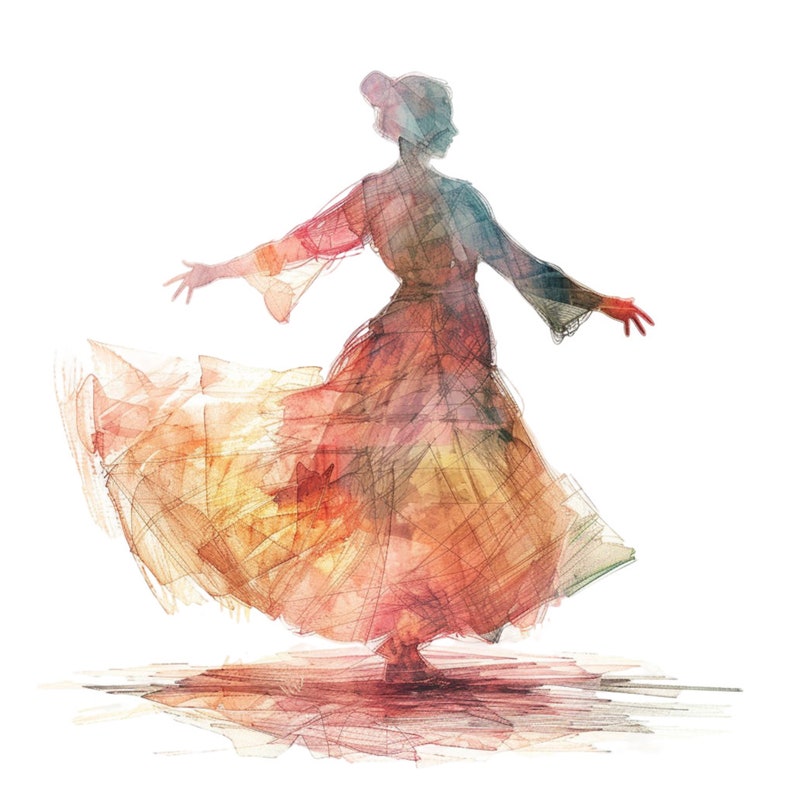16 Abstract Woman Dancing Dancer Clipart Bundle, 16 High-quality JPG ...