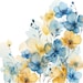 16 Blue Yellow Flower Corner Frame Clipart Bundle, 16 High-quality JPG ...